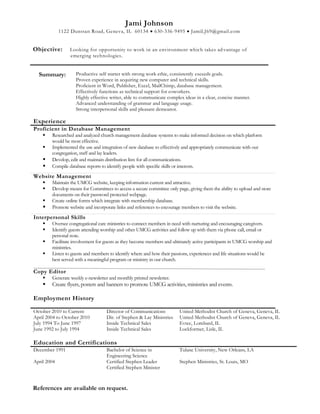 Jami L Johnson Resume | PDF