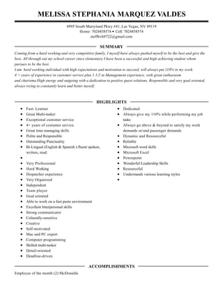 Melissa Marquez Resume | PDF