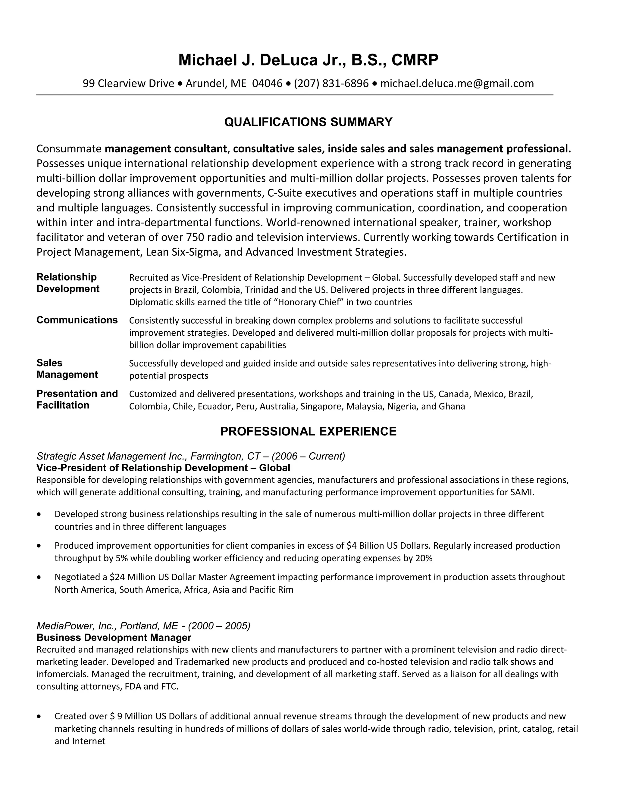 MJD Resume LI | PDF