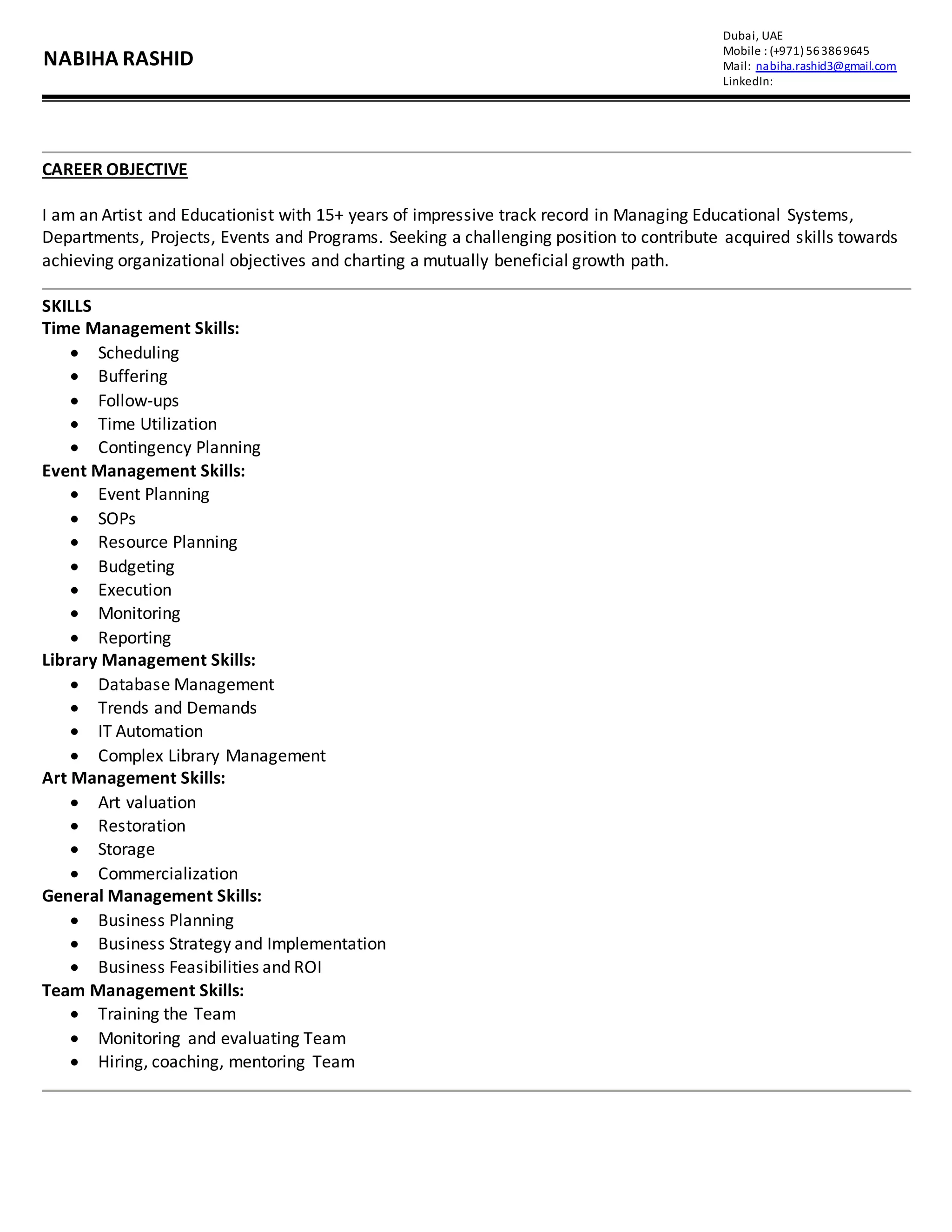 Resume - Nabiha Rashid | DOCX