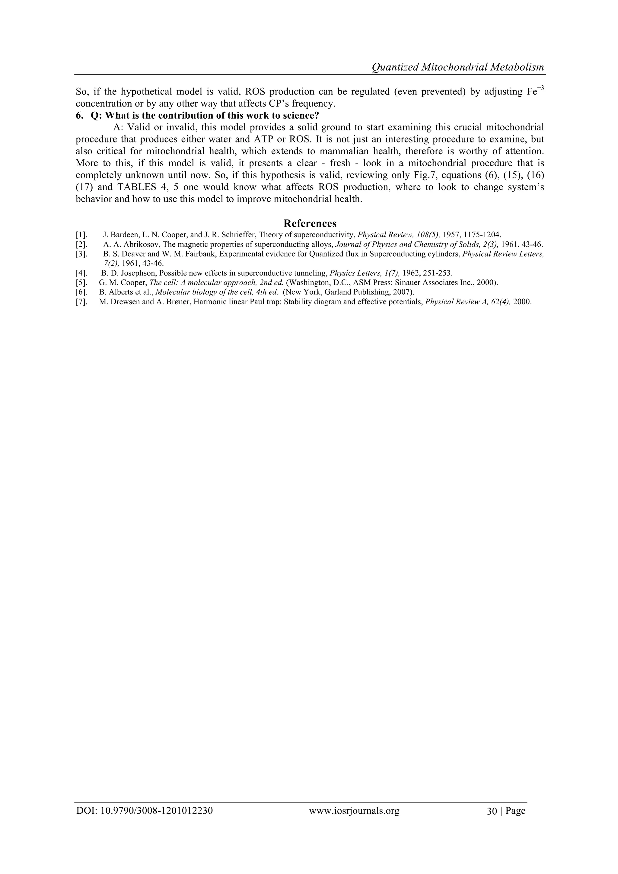 Quantized Mitochondrial Metabolism | PDF