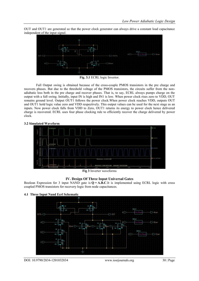 Low Power Adiabatic Logic Design | PDF