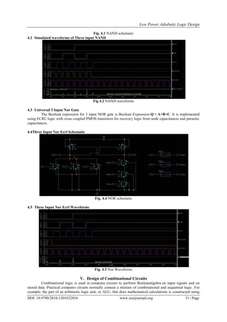 Low Power Adiabatic Logic Design | PDF