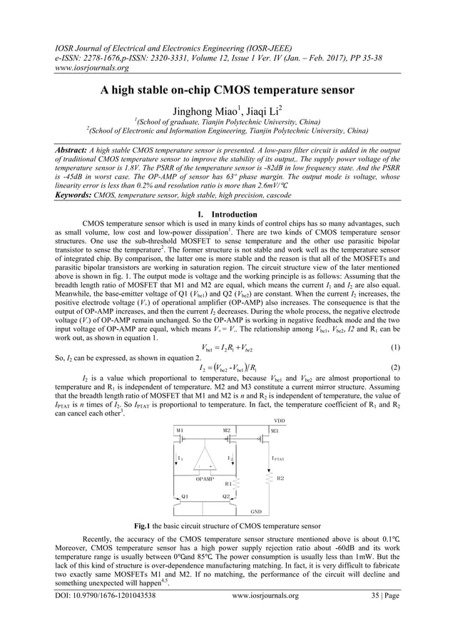 A high stable on-chip CMOS temperature sensor | PDF