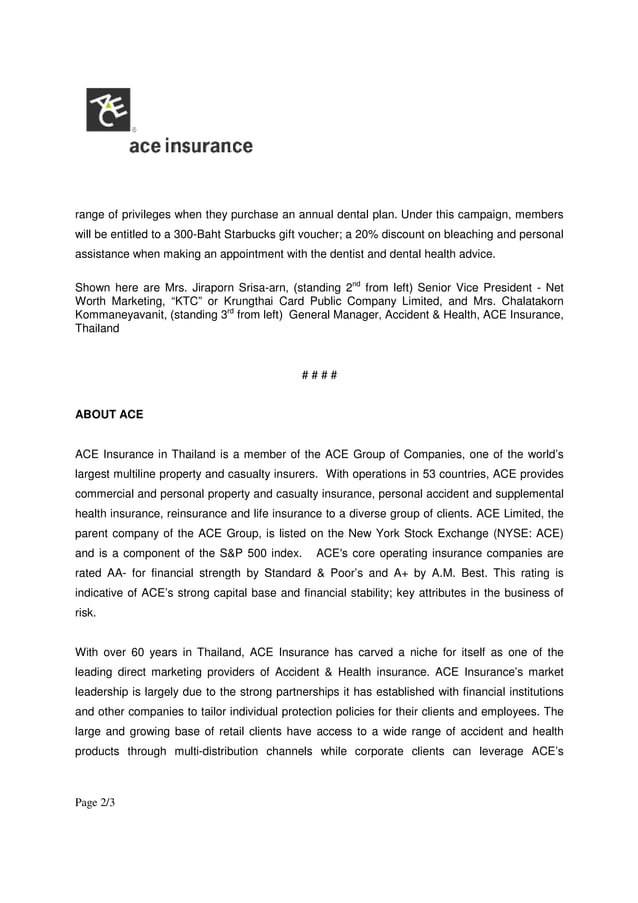 new-campaign-perfect-smile-with-ace-insurance-eng | PDF | Business ...