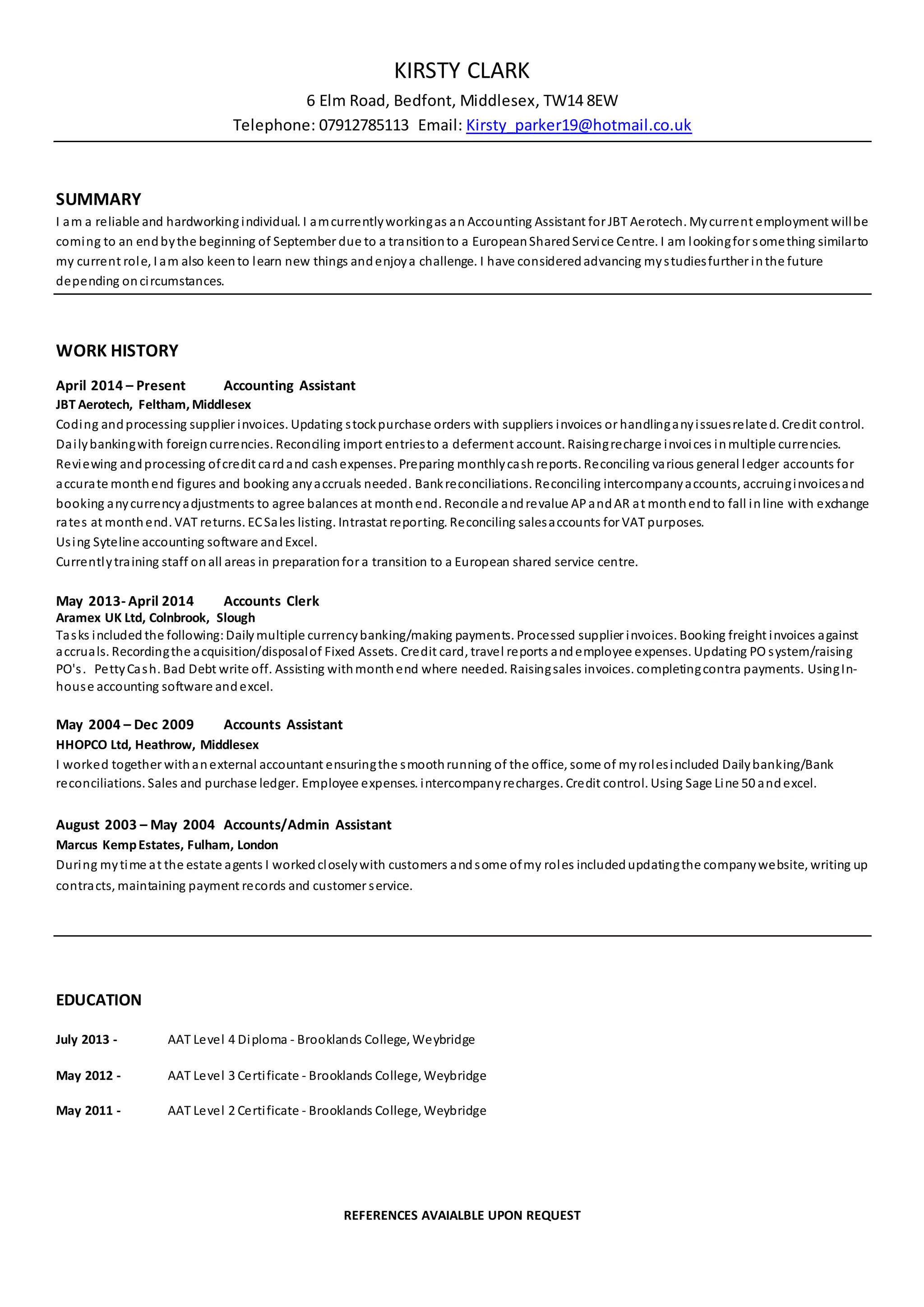 KIRSTY CLARK CV NEW | DOCX