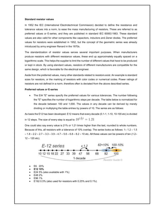 E12 Resistor Series | PDF