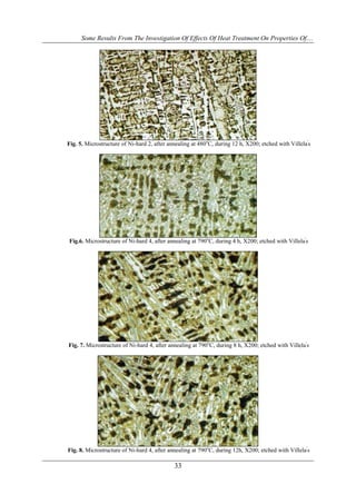 Some Results from the Investigation of Effects of Heat Treatment on ...