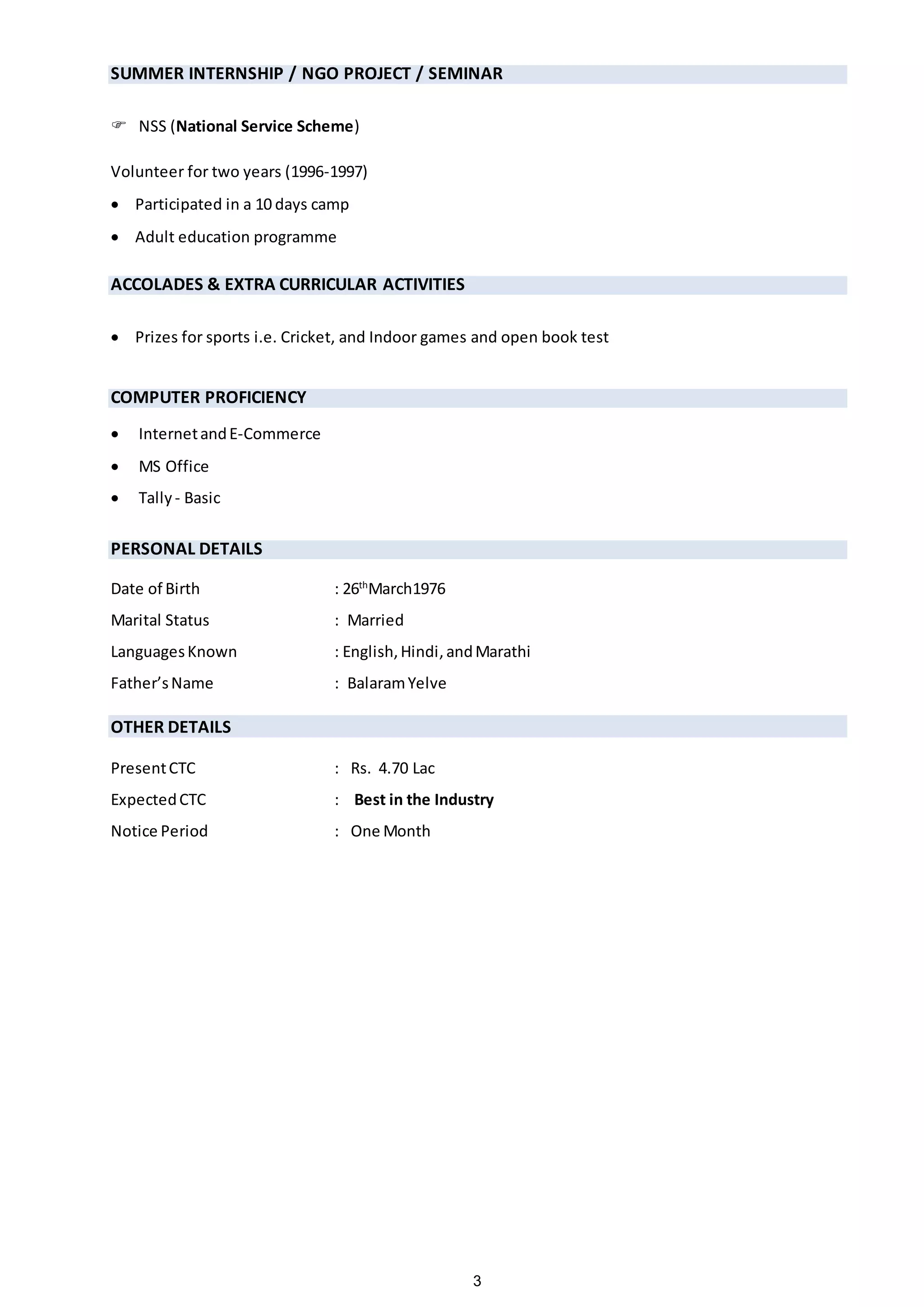 CV - Naresh Yelve | PDF