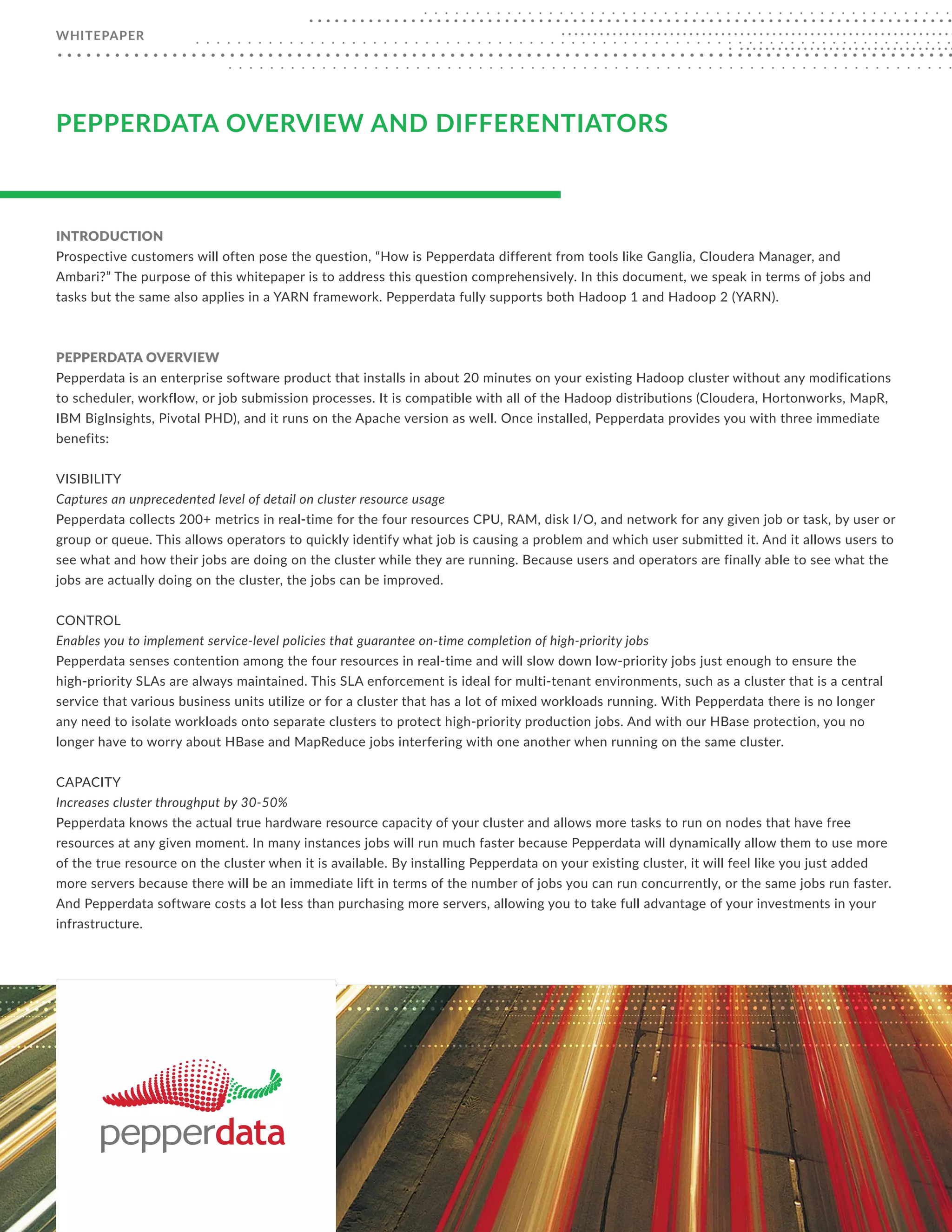 Pepperdata Overview & Differentiators | PDF