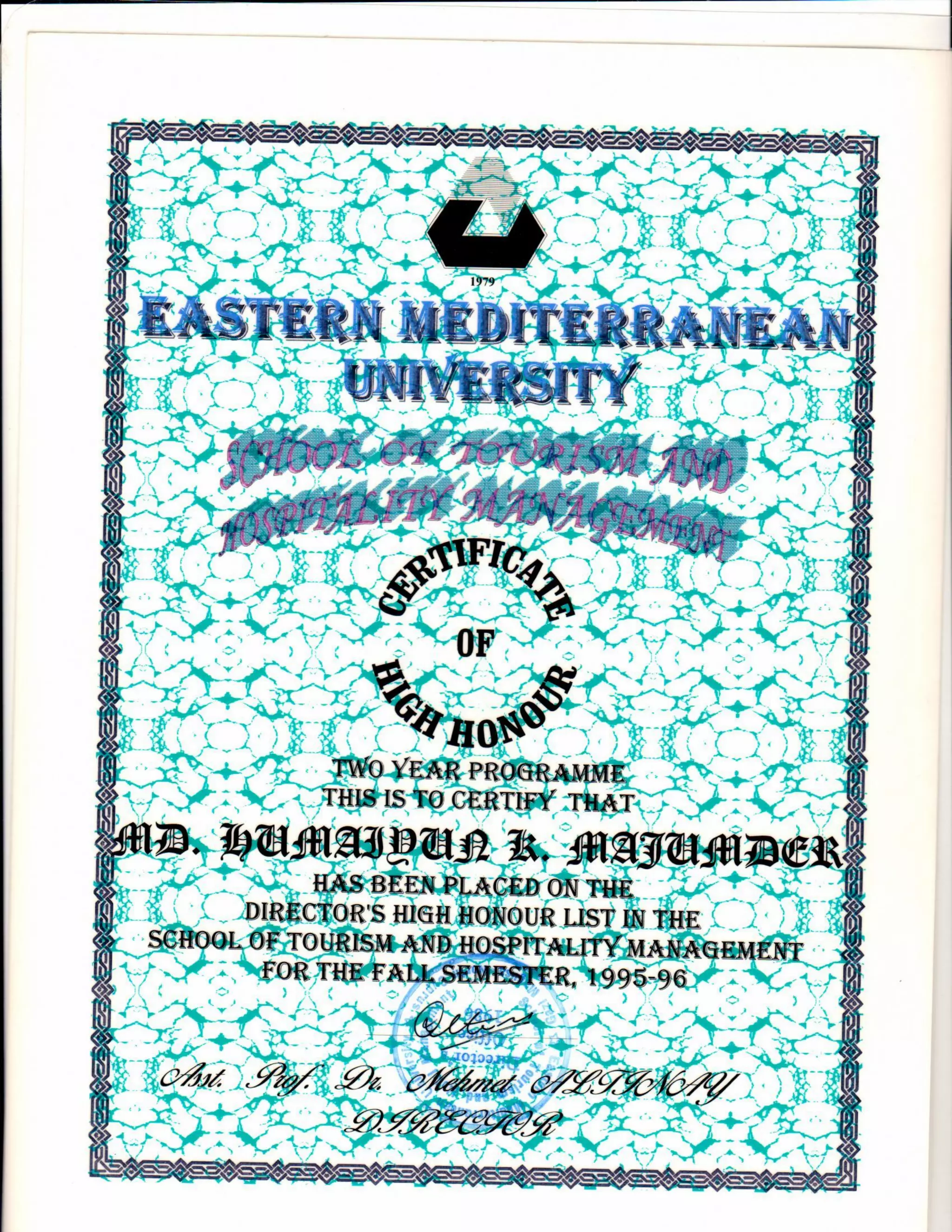 EMU high honour certificate 2 | PDF