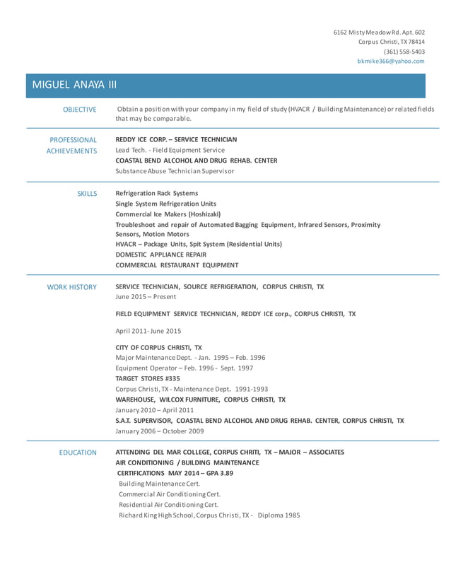 Resume - Miguel Anaya 2015 | PDF
