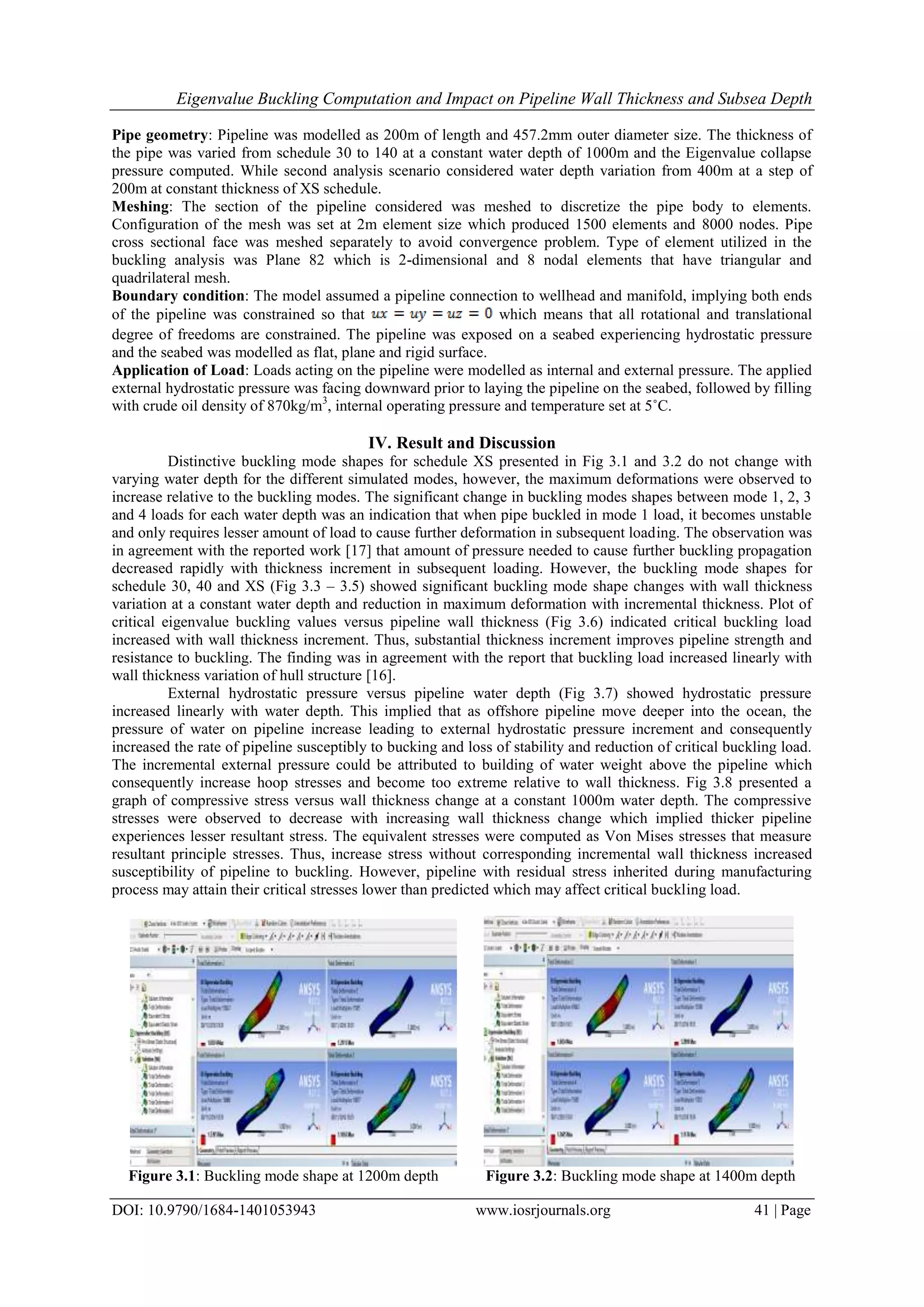 Eigenvalue Buckling Computation and Impact on Pipeline Wall Thickness and Subsea Depth | PDF
