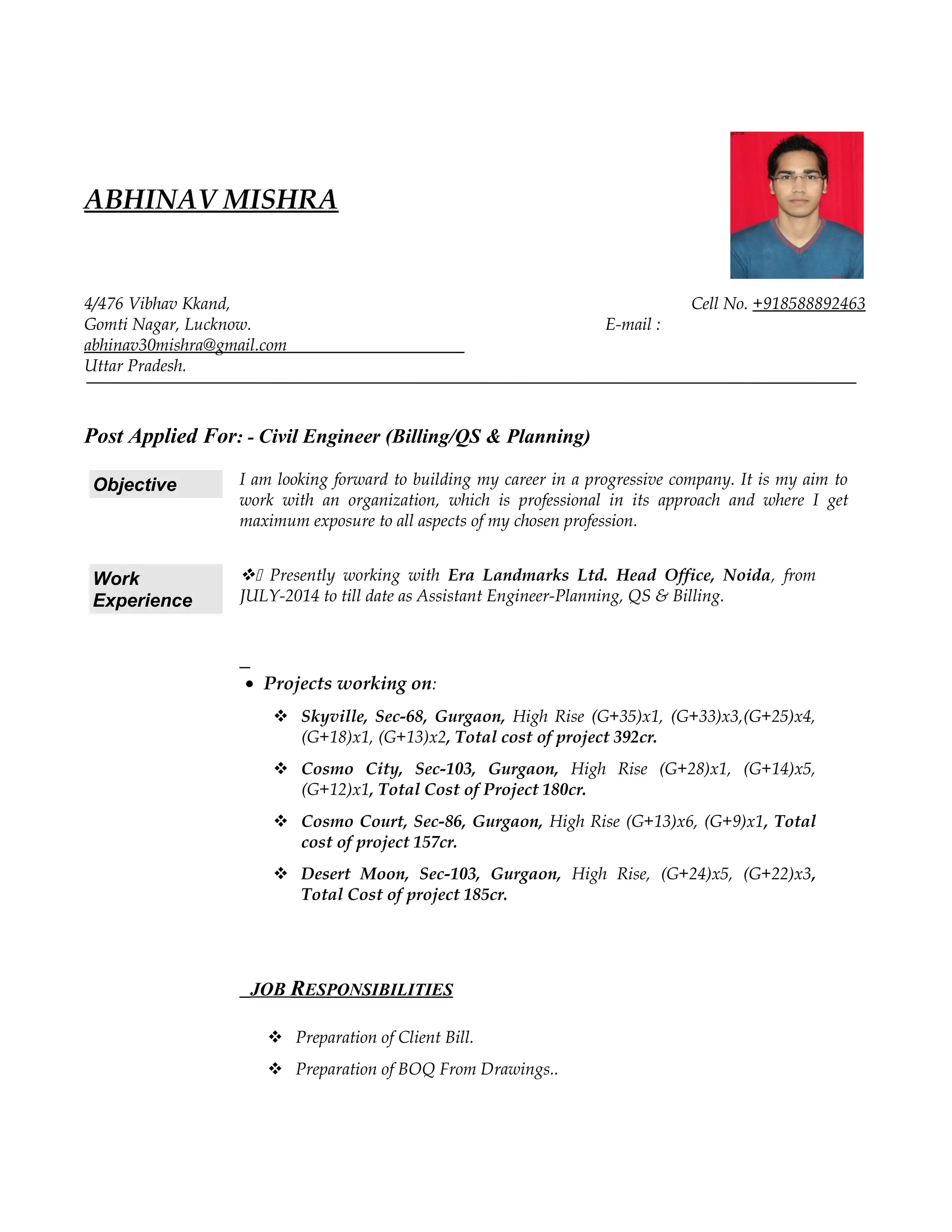 Abhinav Mishra cv | DOC