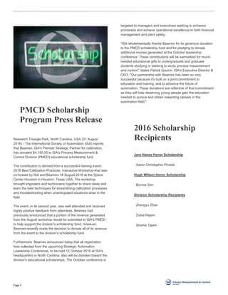 PMCD Fall 2016 Newsletter | PDF