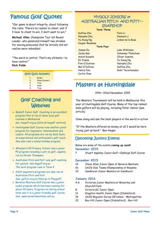Junior Golf News Vol 1 Issue 2 | PDF