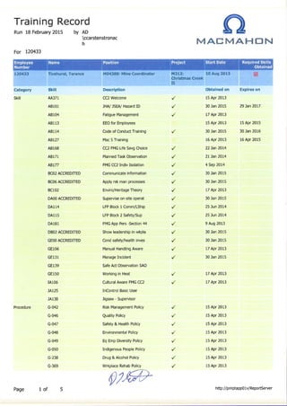 Training record signed | PDF