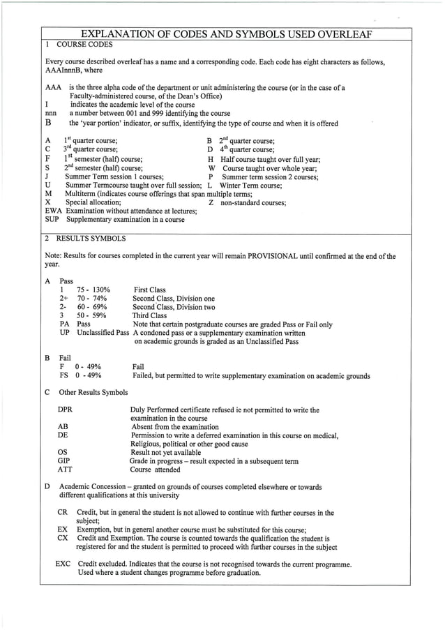 UCT Transcript of official academic record | PDF