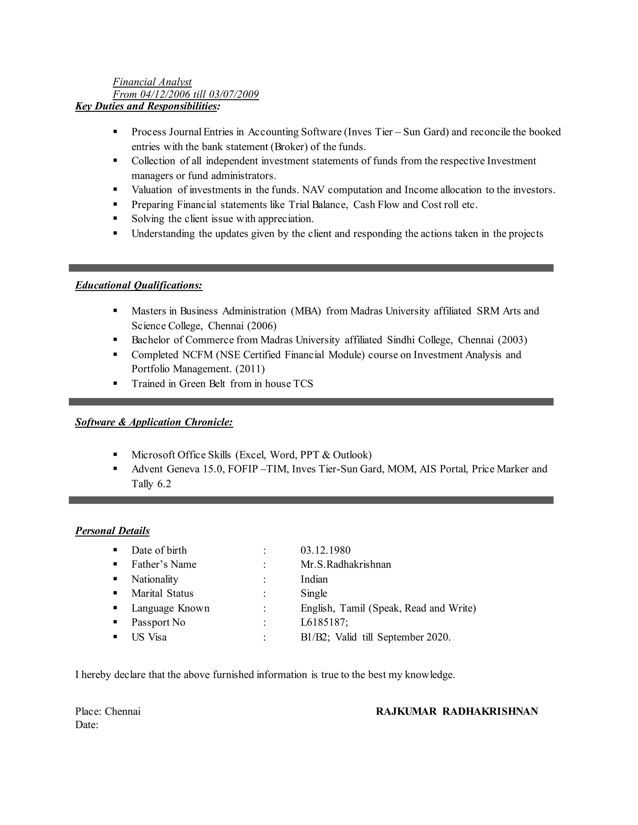 Rajkumar R - Resume | PDF