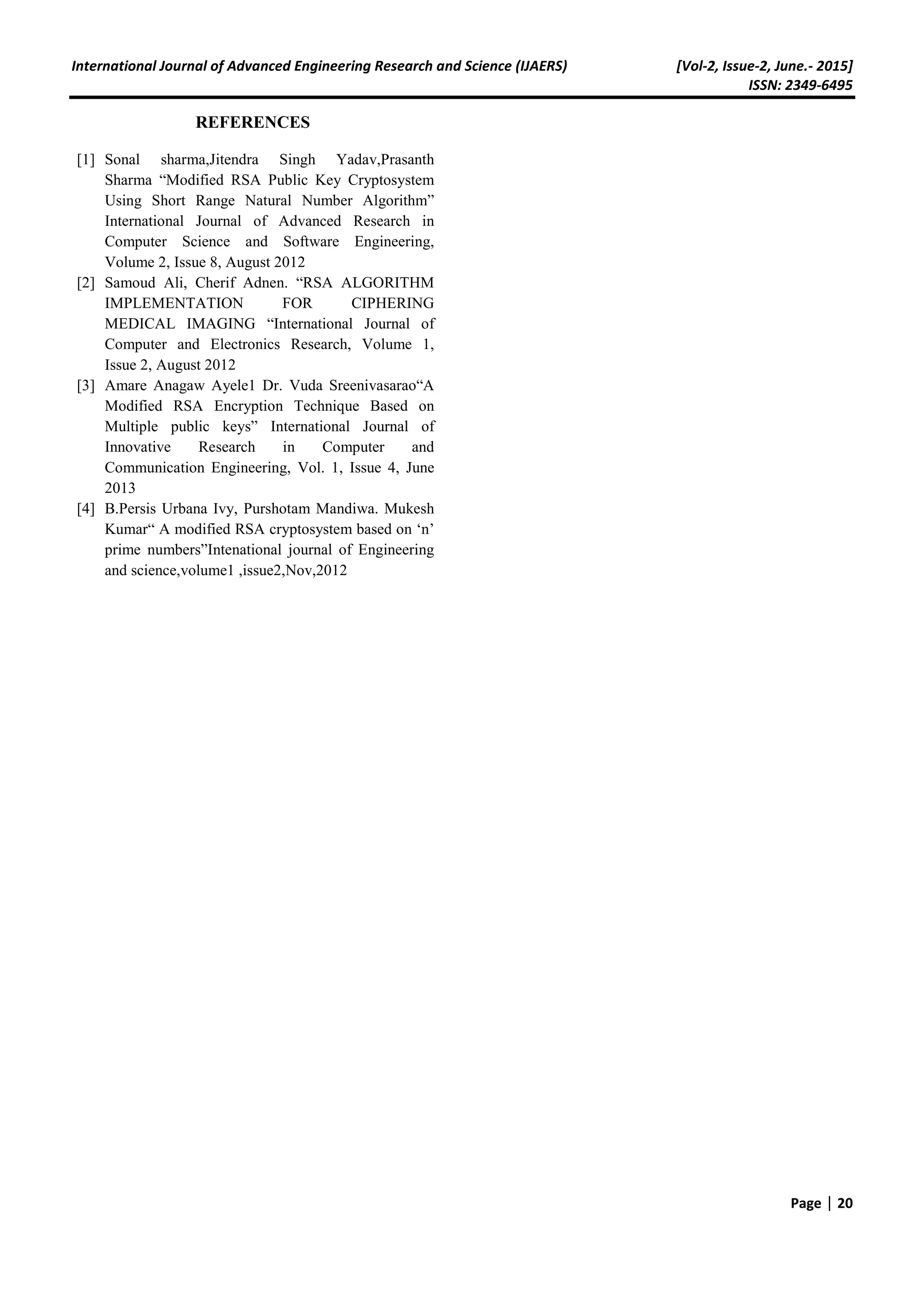 2 Ijaers Jun 2015 6 Rsa And Modified Rsa Algorithm Using C Programming Pdf