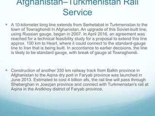 History of Afghanistan Railway Network | PPTX