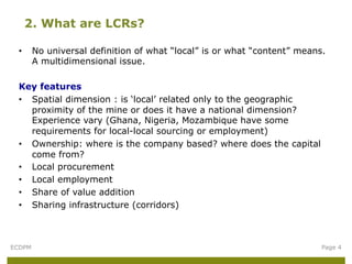 Unpacking local content requirements in the extractive sector | PPT