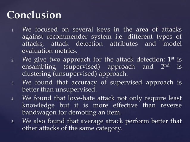 Profile Injection Attack Detection In Recommender System Ppt