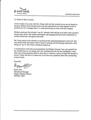 Letter of Reference - Empire | PDF