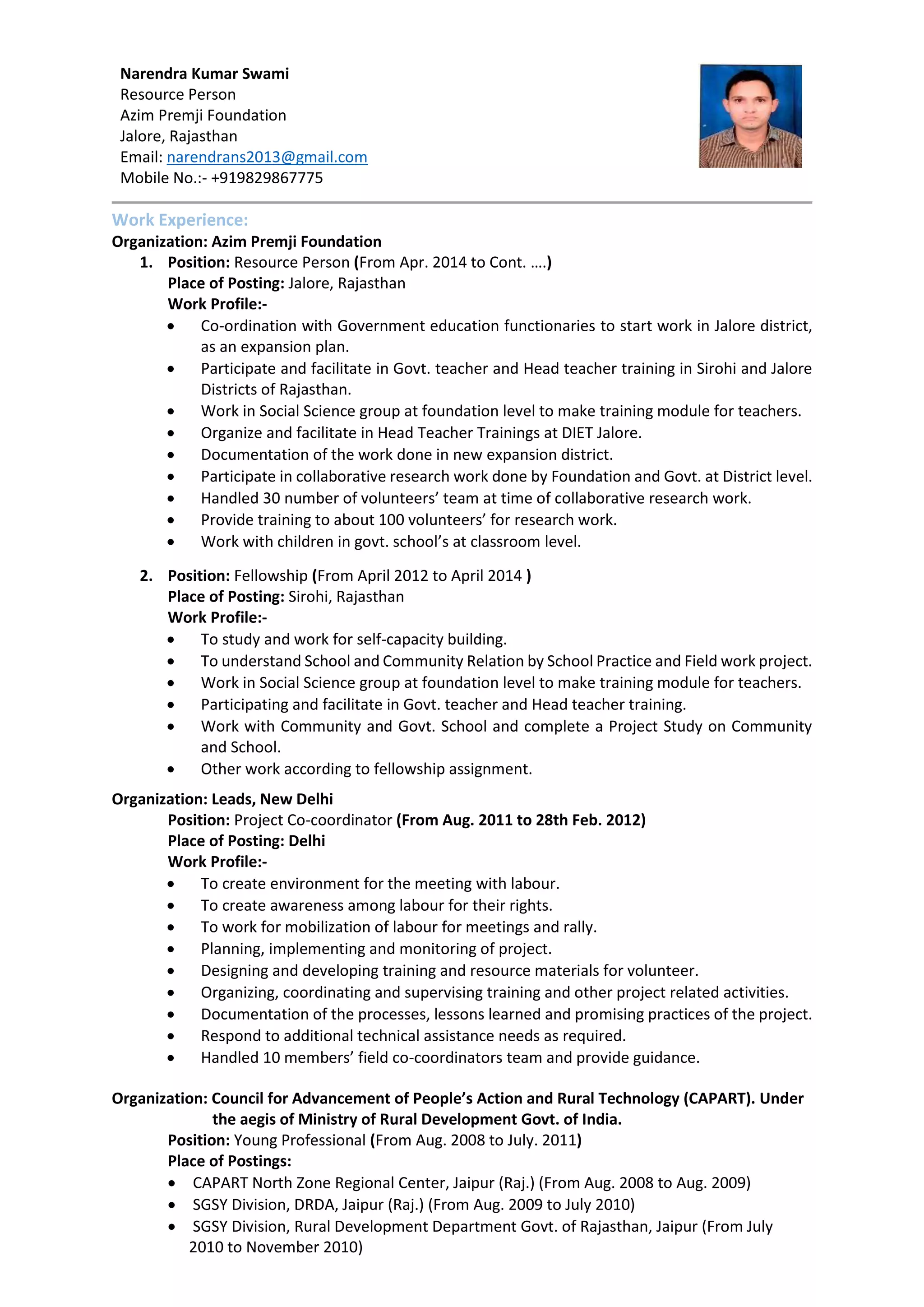 Narendra Resume | PDF