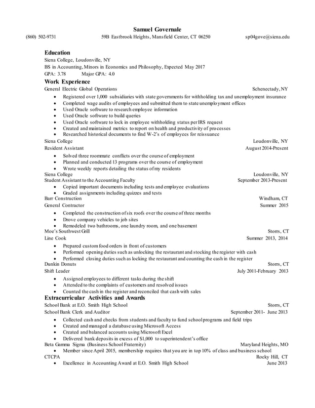 Governale, Samuel GE Resume | PDF