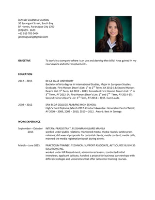 GUIANG CV (1) | PDF