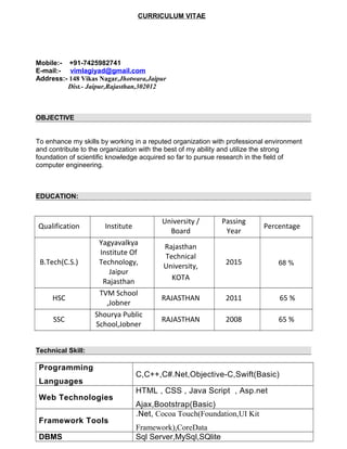 Vimla_Resume | PDF