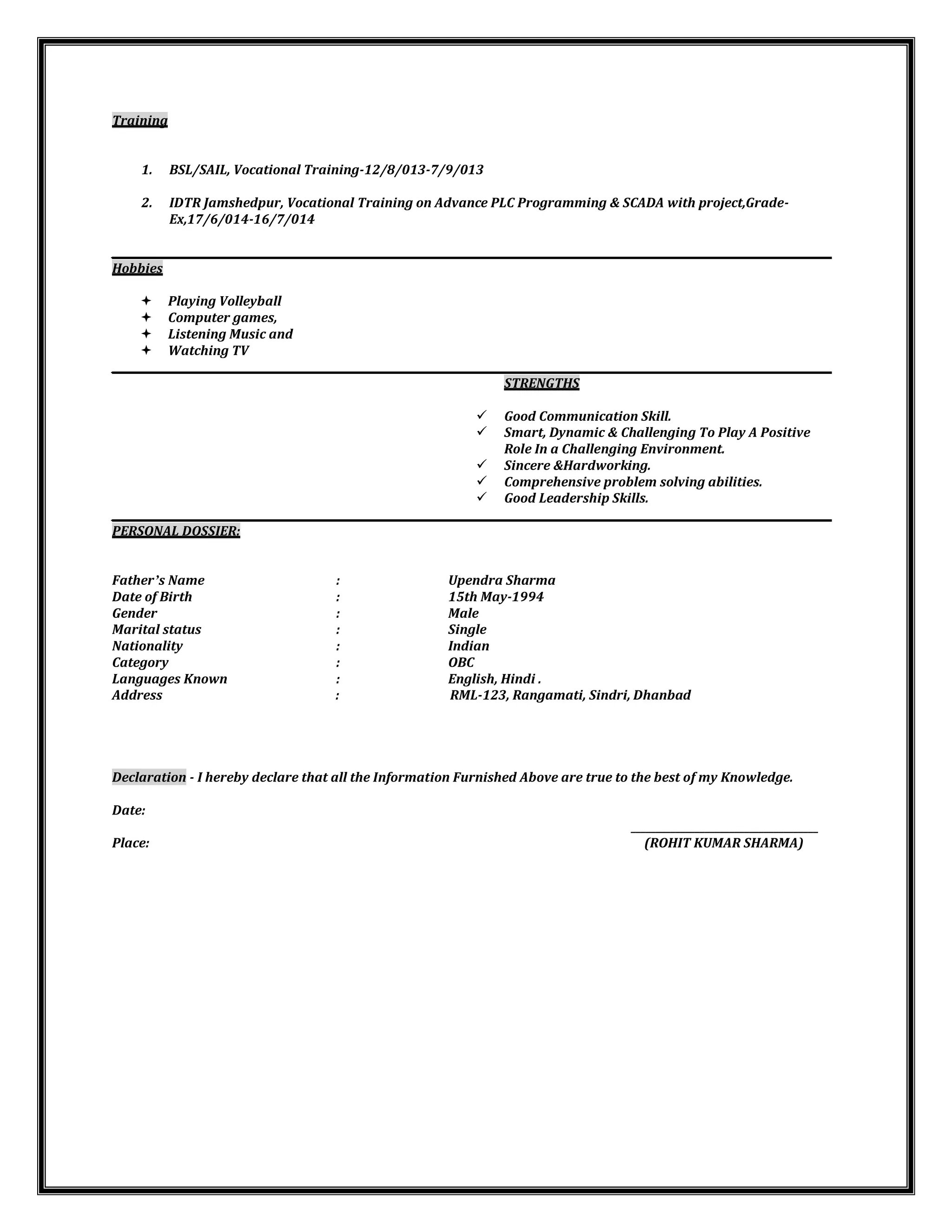 ROHIT RESUME | PDF