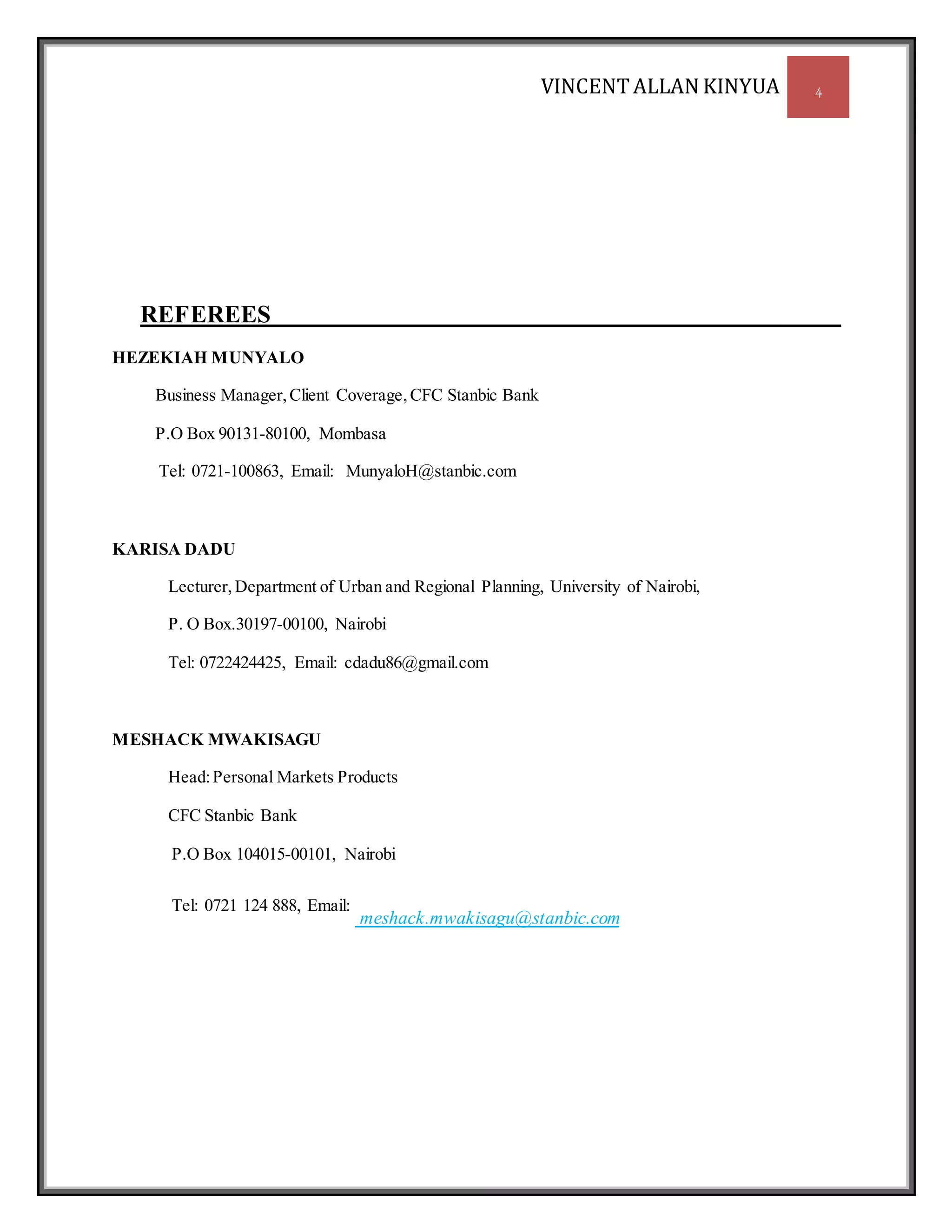 ALLAN KINYUA CV | PDF