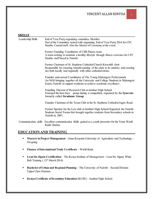 ALLAN KINYUA CV | PDF