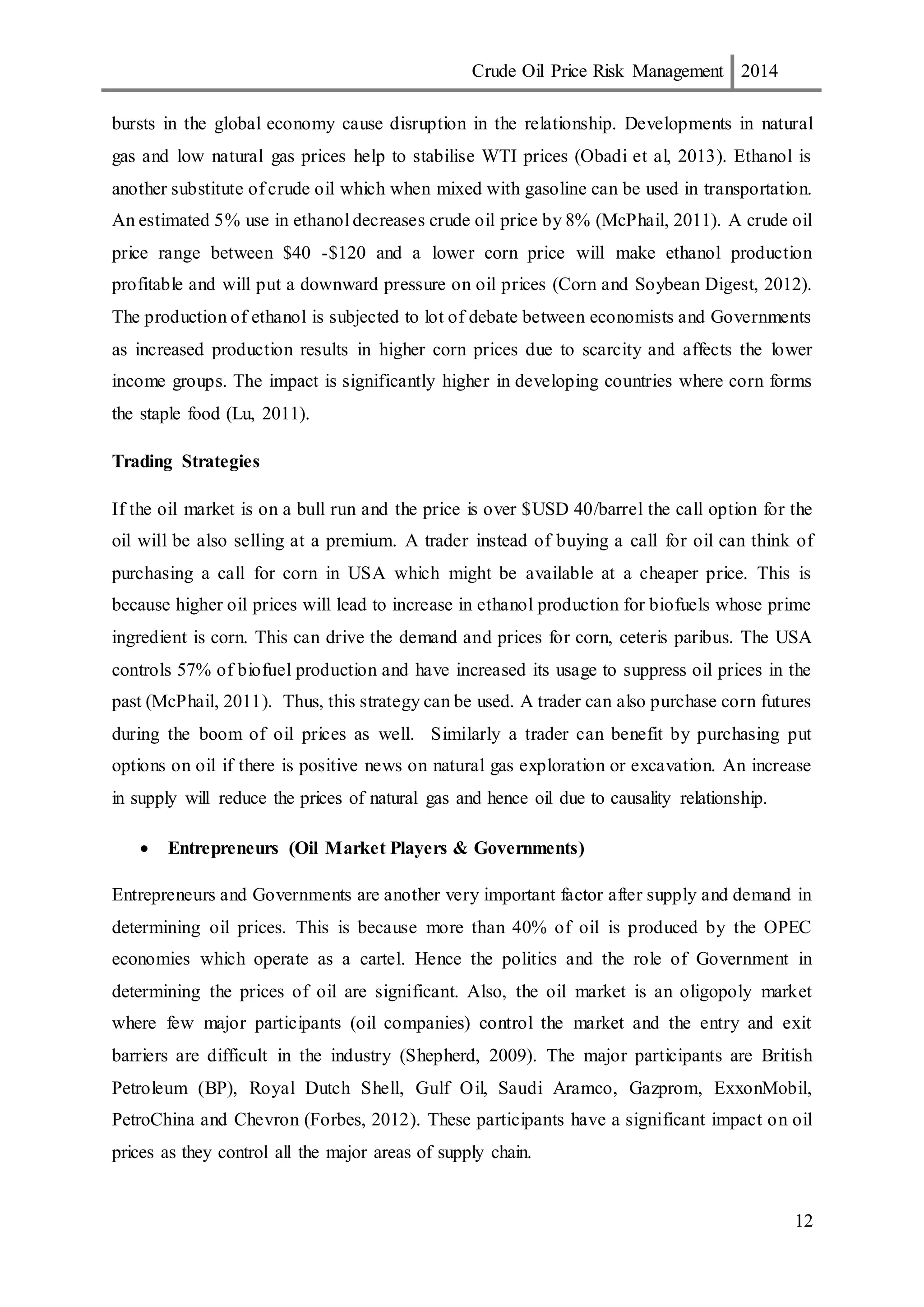 crude oil price risk management report final | DOCX