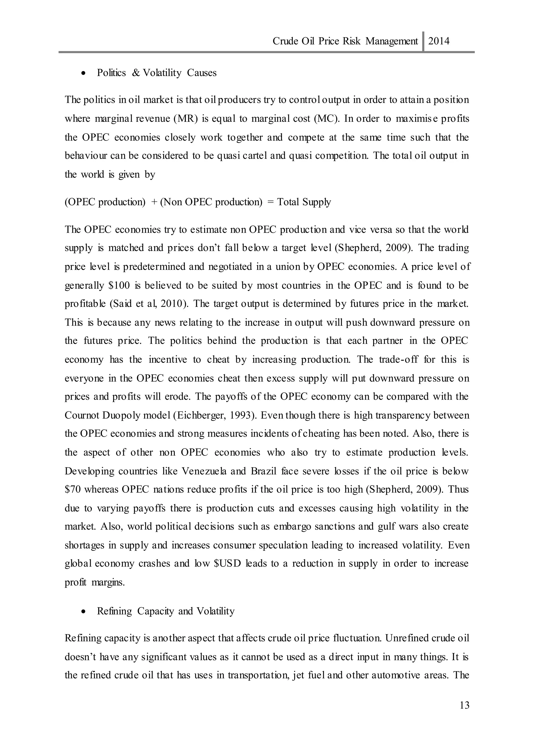 crude oil price risk management report final | DOCX