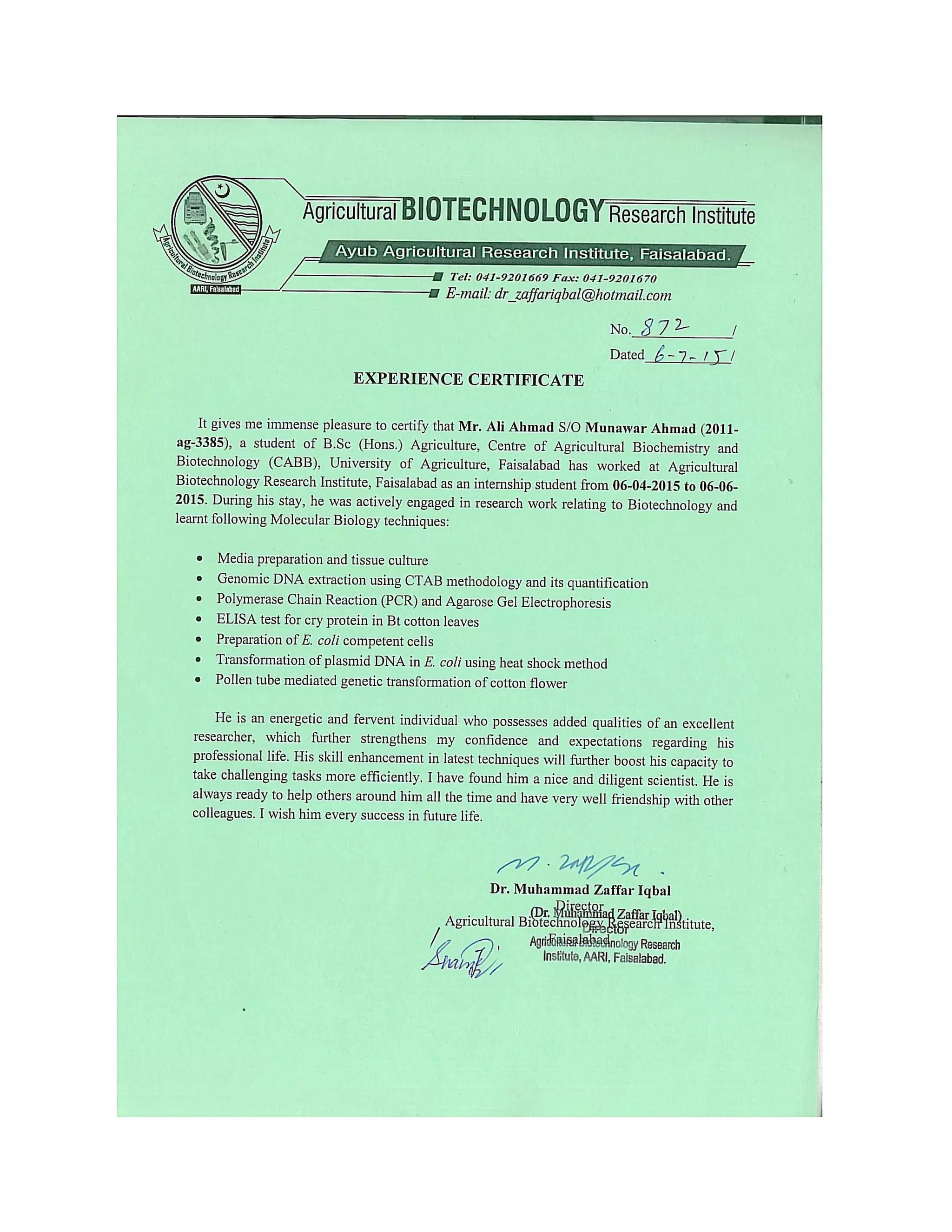 Exp Letter | PDF