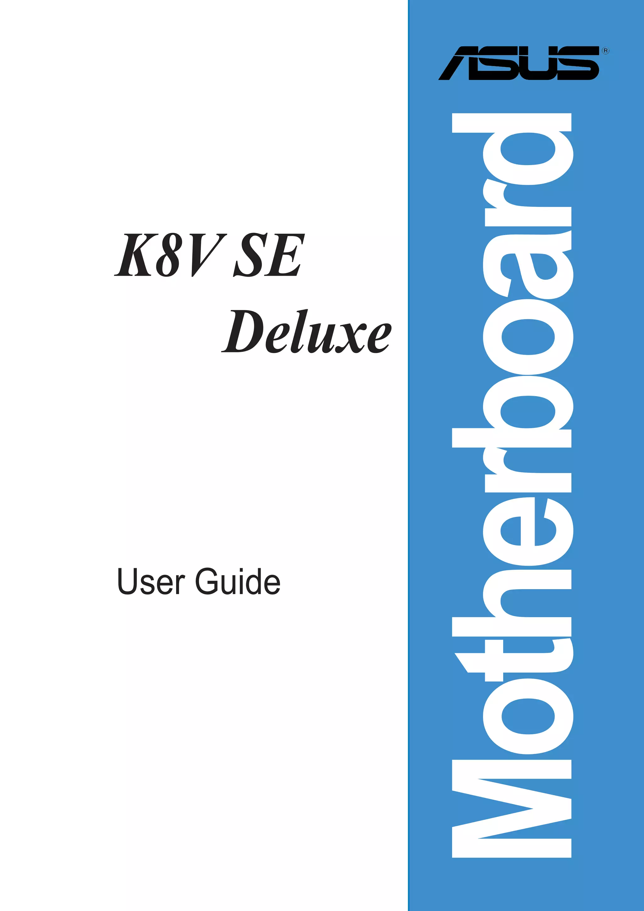 Asus K8V SE Deluxe Motherboard | PDF
