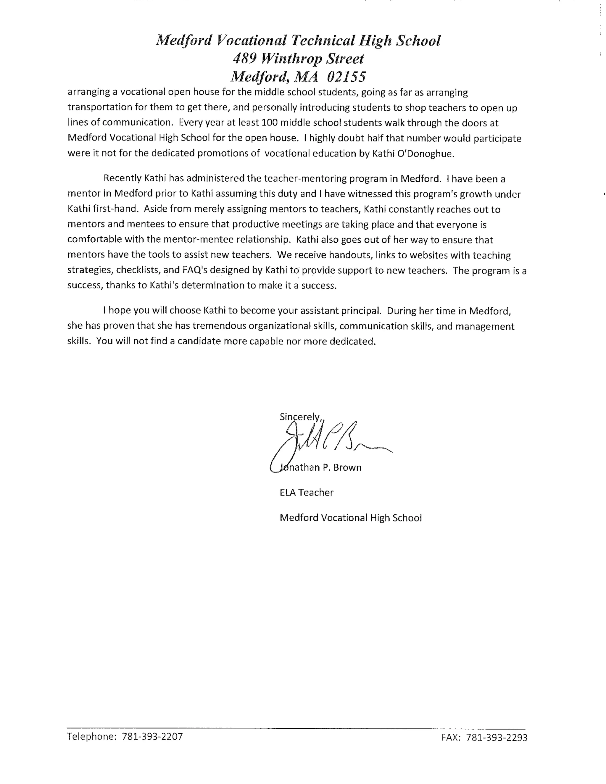 Brown letter of rec | PDF