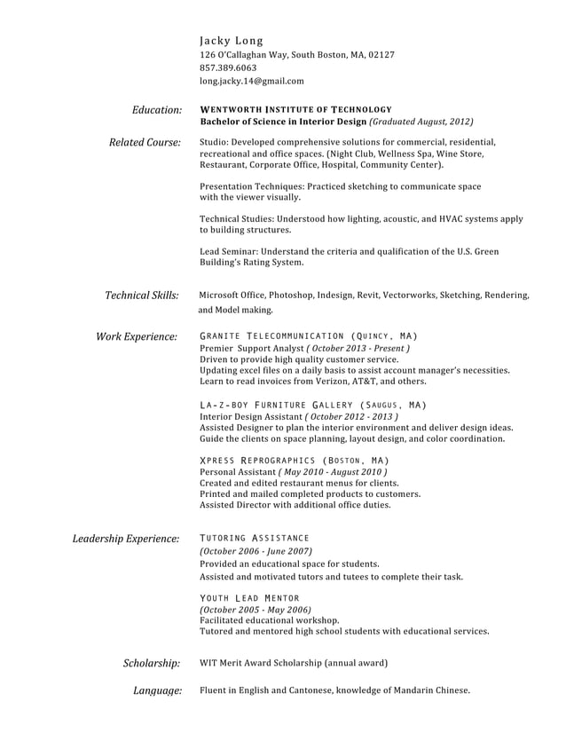 Jacky Long Resume 2015 | PDF