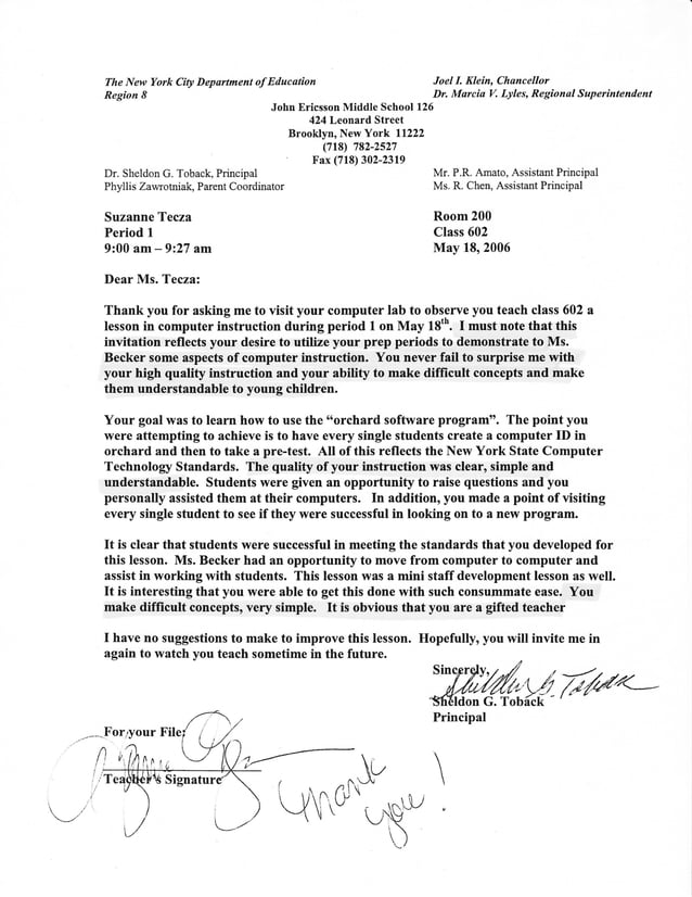 S. Tecza Complement Letters & Observations | PDF