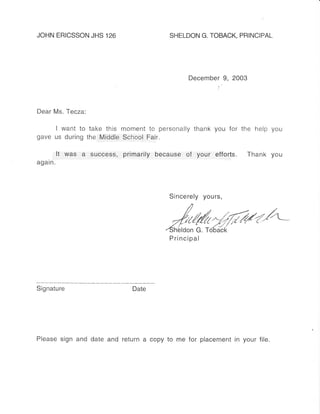 S. Tecza Complement Letters & Observations | PDF