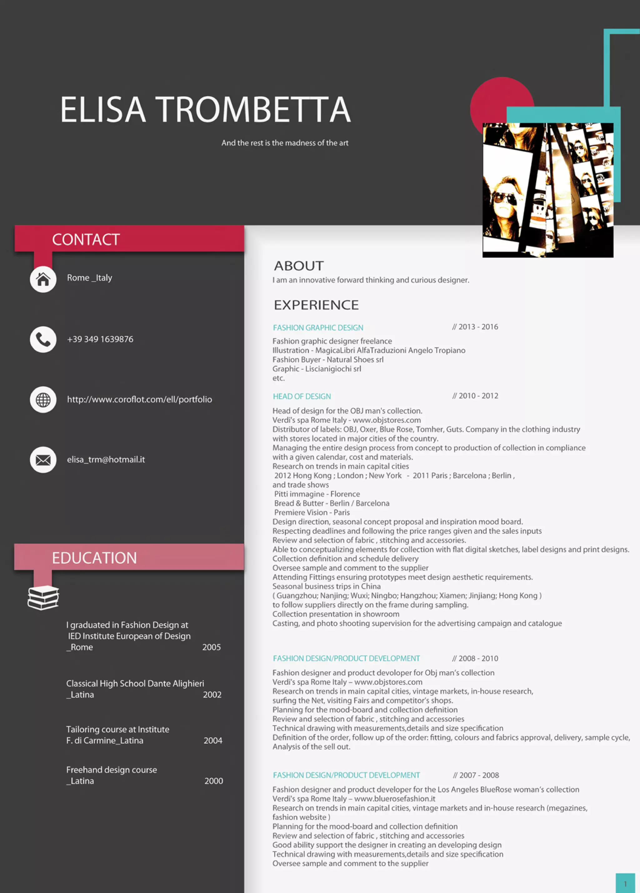 CV Elisa Trombetta | PDF | Musical Instruments | Hobbies & Interests