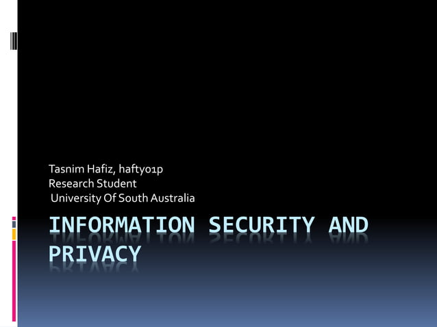Information Security and Privacy | PPTX