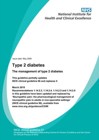 E18 nice guideline for the management of type 2 diabetes may 2009 | PDF