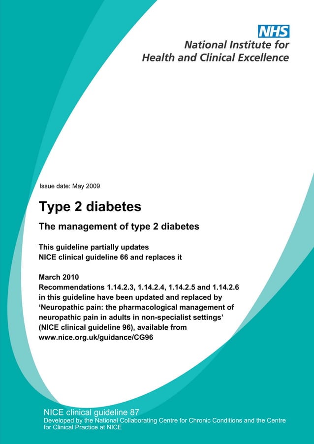 E18 nice guideline for the management of type 2 diabetes may 2009 | PDF