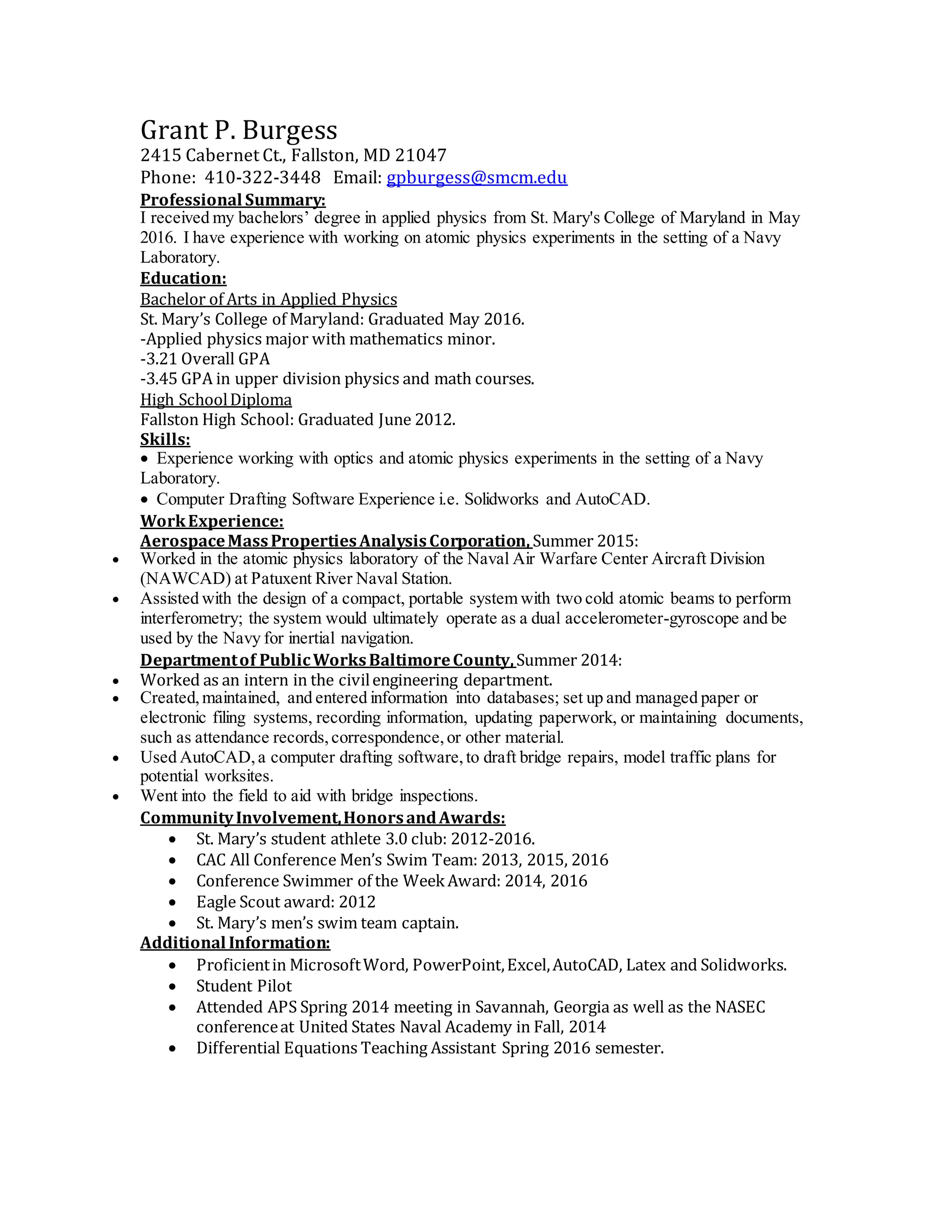 Grant Burgess Resumé | DOCX