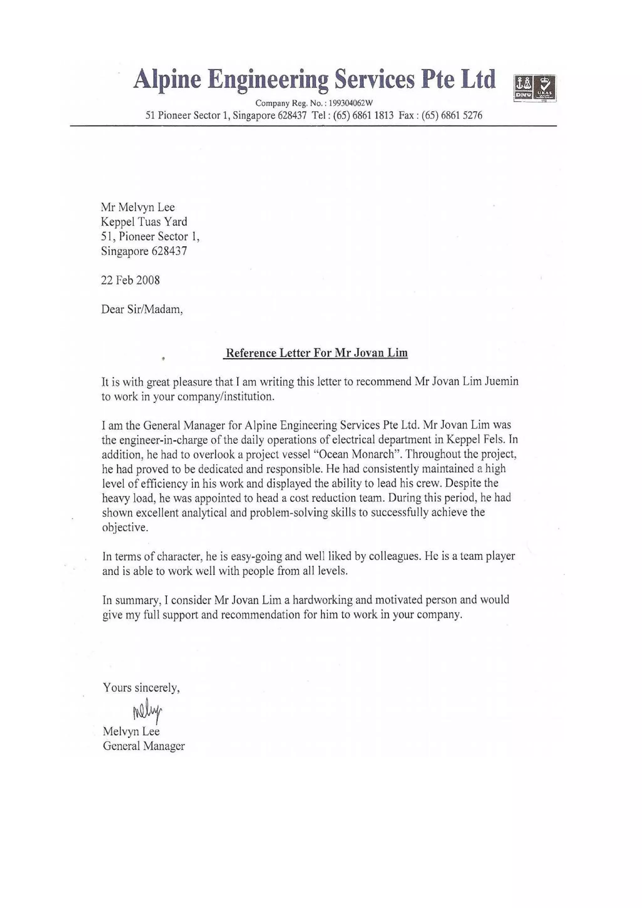 Alpine letter of recommendation | PDF
