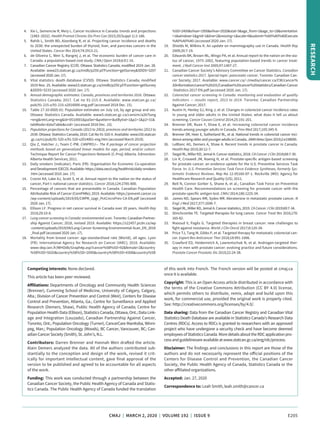 Cancer cases in Canada are projected to rise | PDF